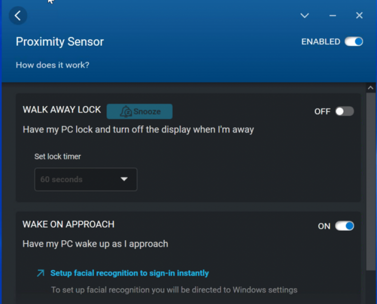 Dell Proximity Sensor Support